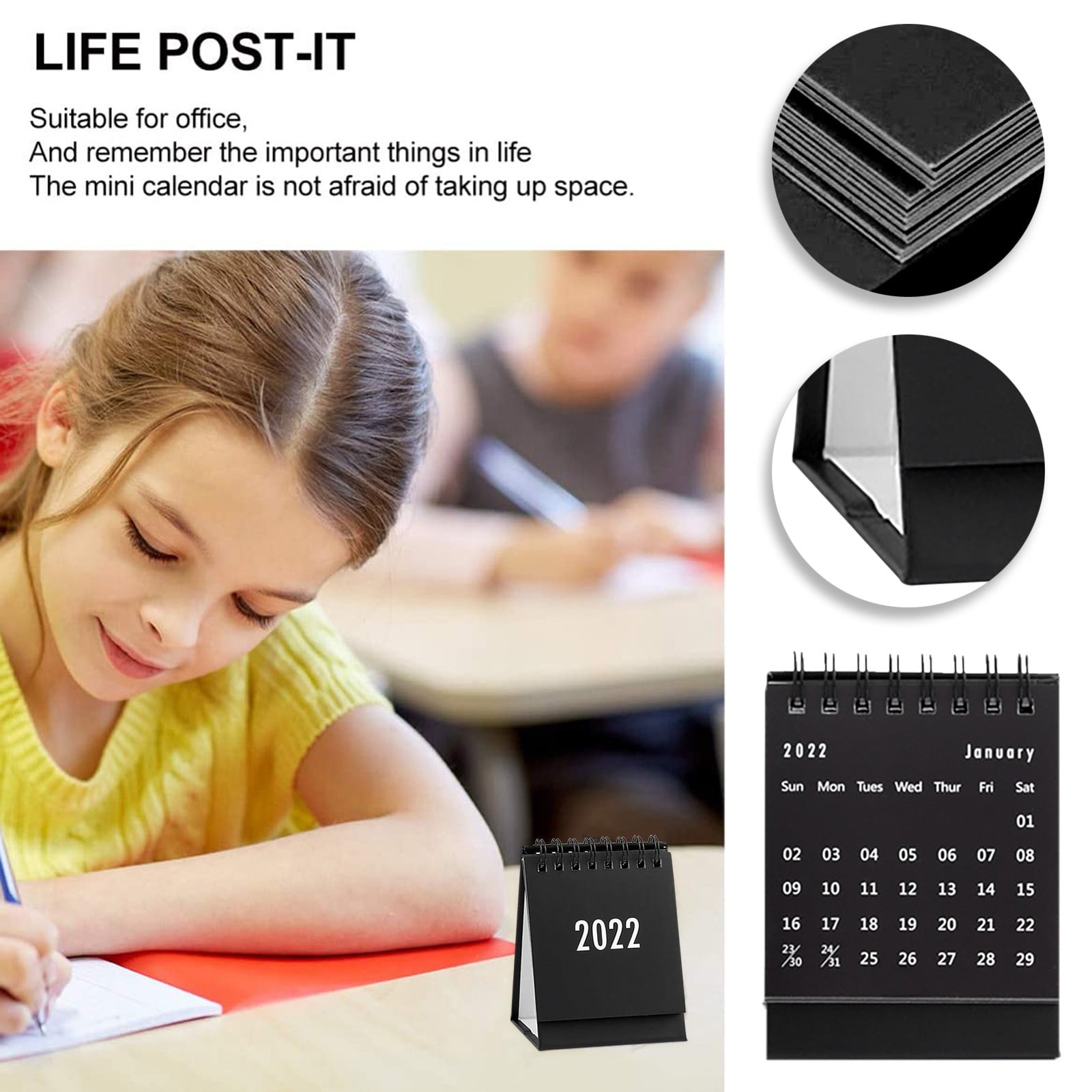 Aowvw English Mini Desktop Fresh And Portable Pendulums Calendar Table ...