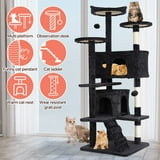 NiamVelo Large Adult Kitty 54-in Tall Double Condo Cat Tree Tower ...
