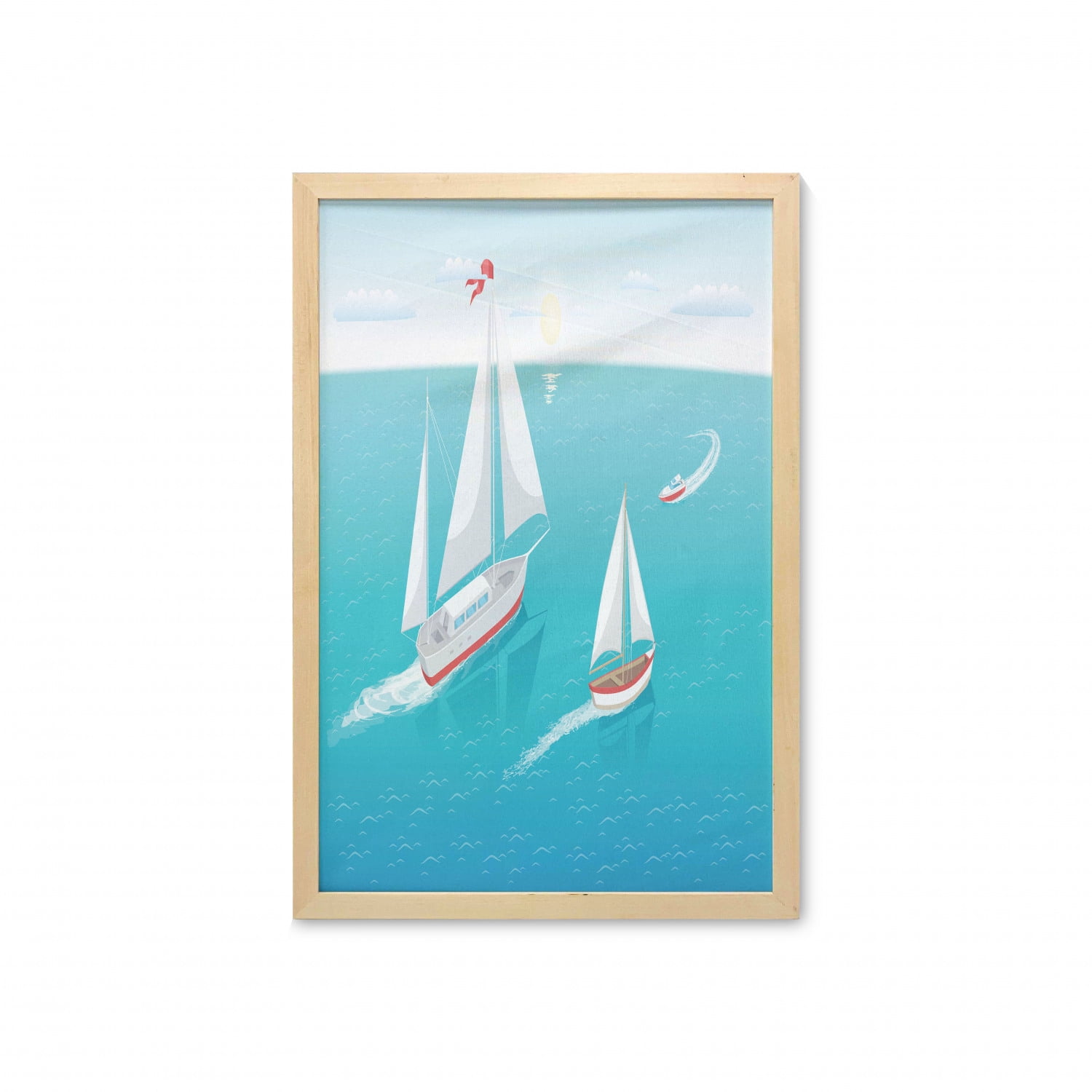 Wall Décor Home & Living Blue Sailing Boats Chart NAUTICAL ART PRINT ...