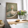 Affixzi Duck Bathroom Wall Art Print, Duck in Bathtub Poster, Vintage ...