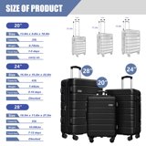Keytang Lightweight Hard Shell Expandable Spinner Luggage Set, Silent ...