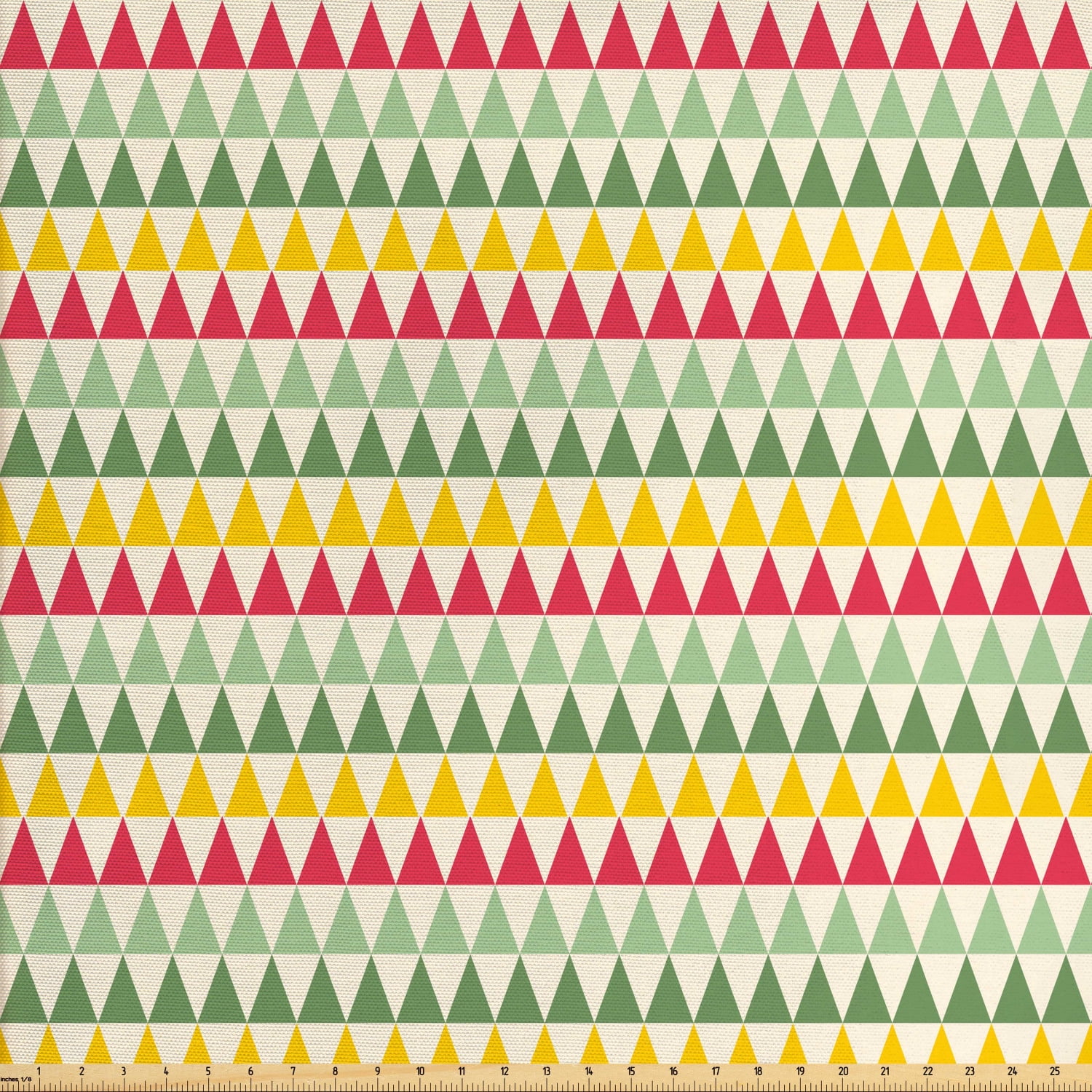 Retro Fabric by the Yard, Colorful Triangles Sharp Edged Geometric ...