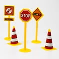 OUNONA Creative Assorted Color Plastic Cake Toppers with Road Sign ...
