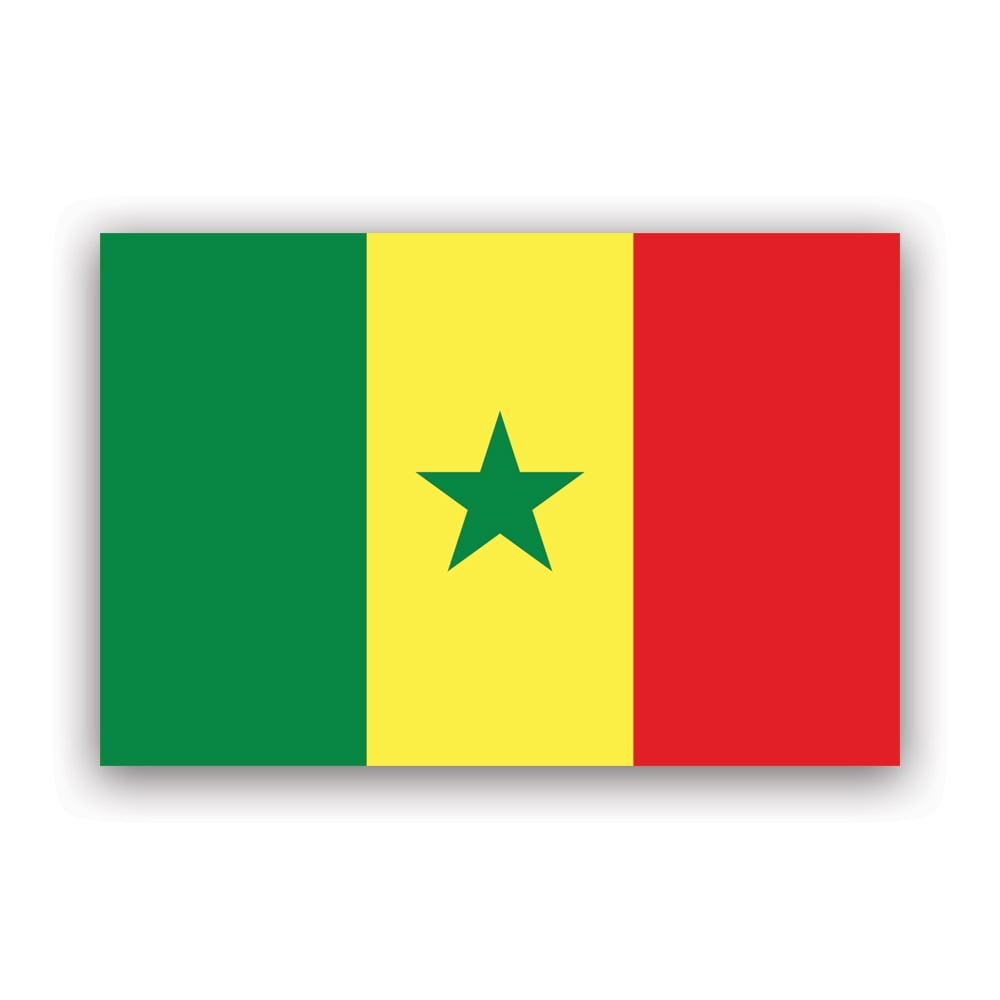 Senegalese Flag Sticker Decal - Self Adhesive Vinyl - Weatherproof ...