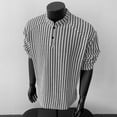 Big & Tall Men's Stripe Long Sleeve Henley Shirt Ribbed Knit Pullover ...