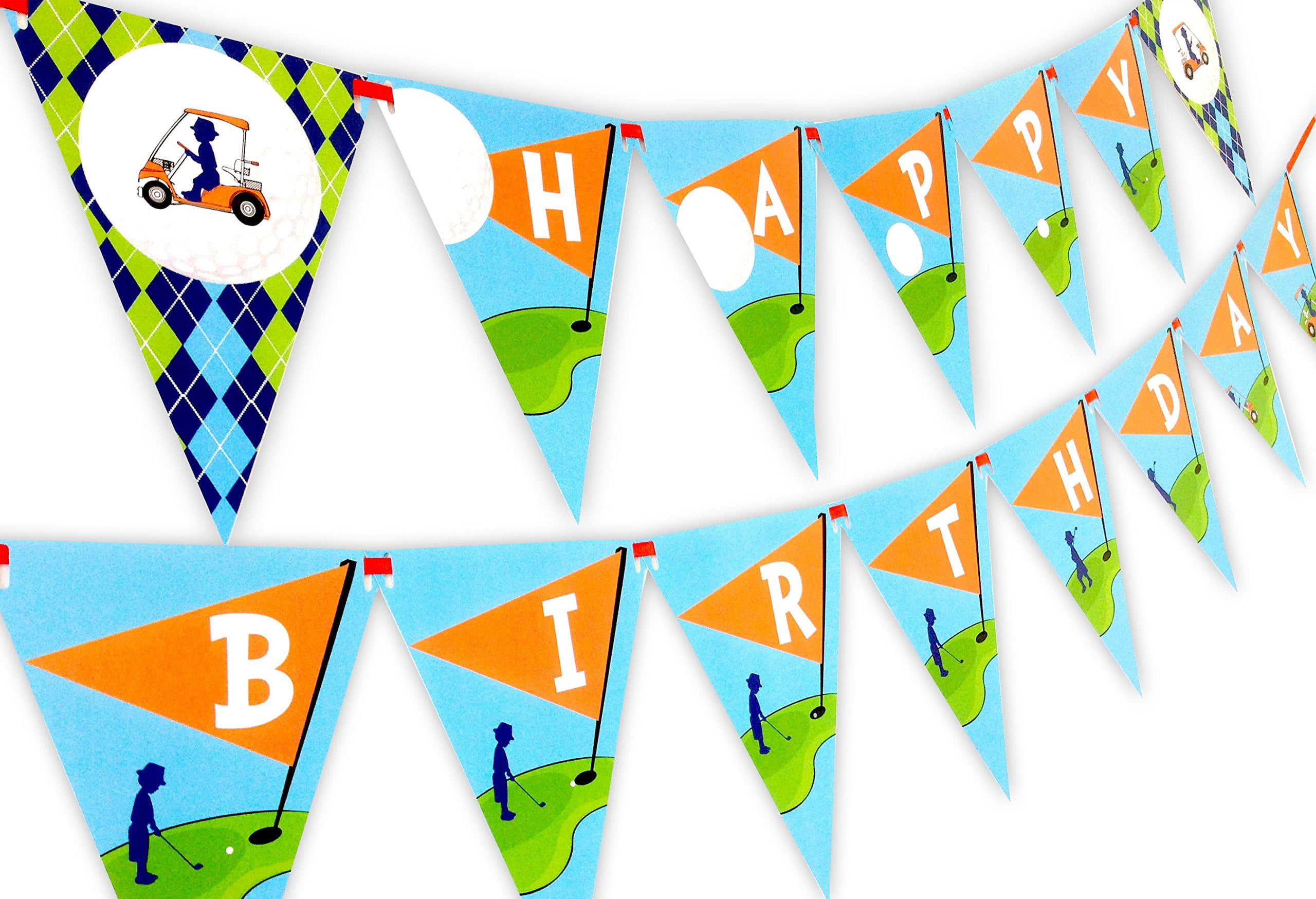 Golf Party Happy Birthday Banner Pennant - Walmart.com