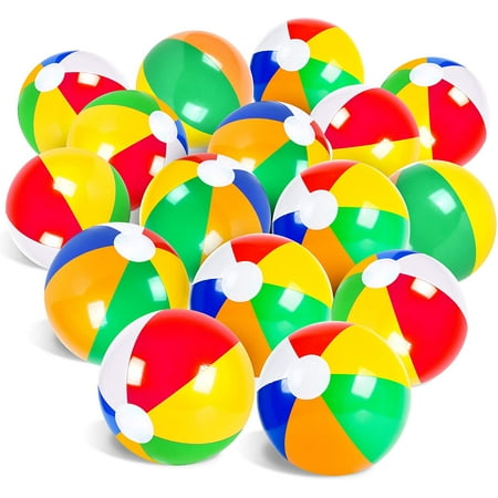 IGUOHAO 24 Pack Inflatable Beach Balls Classic Rainbow Swimming Pool ...