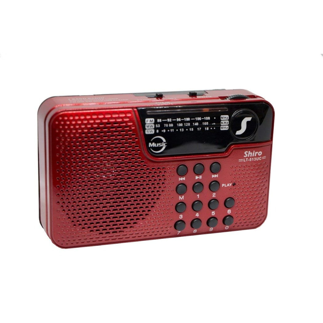 Radio LT513UCR Shiro AM/FM SD USB MP4 SHIRO Onda Corta Rojo | Bodega ...