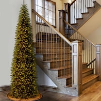 National Tree Company 7.5ft Pre-Lit North Valley® Spruce Slim Christmas ...