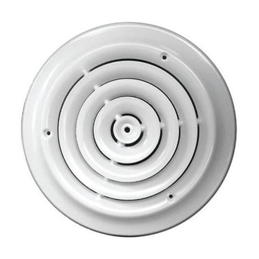 Tru Aire 6 in. H X 6 in. W Powder Coat White Steel Ceiling Diffuser ...