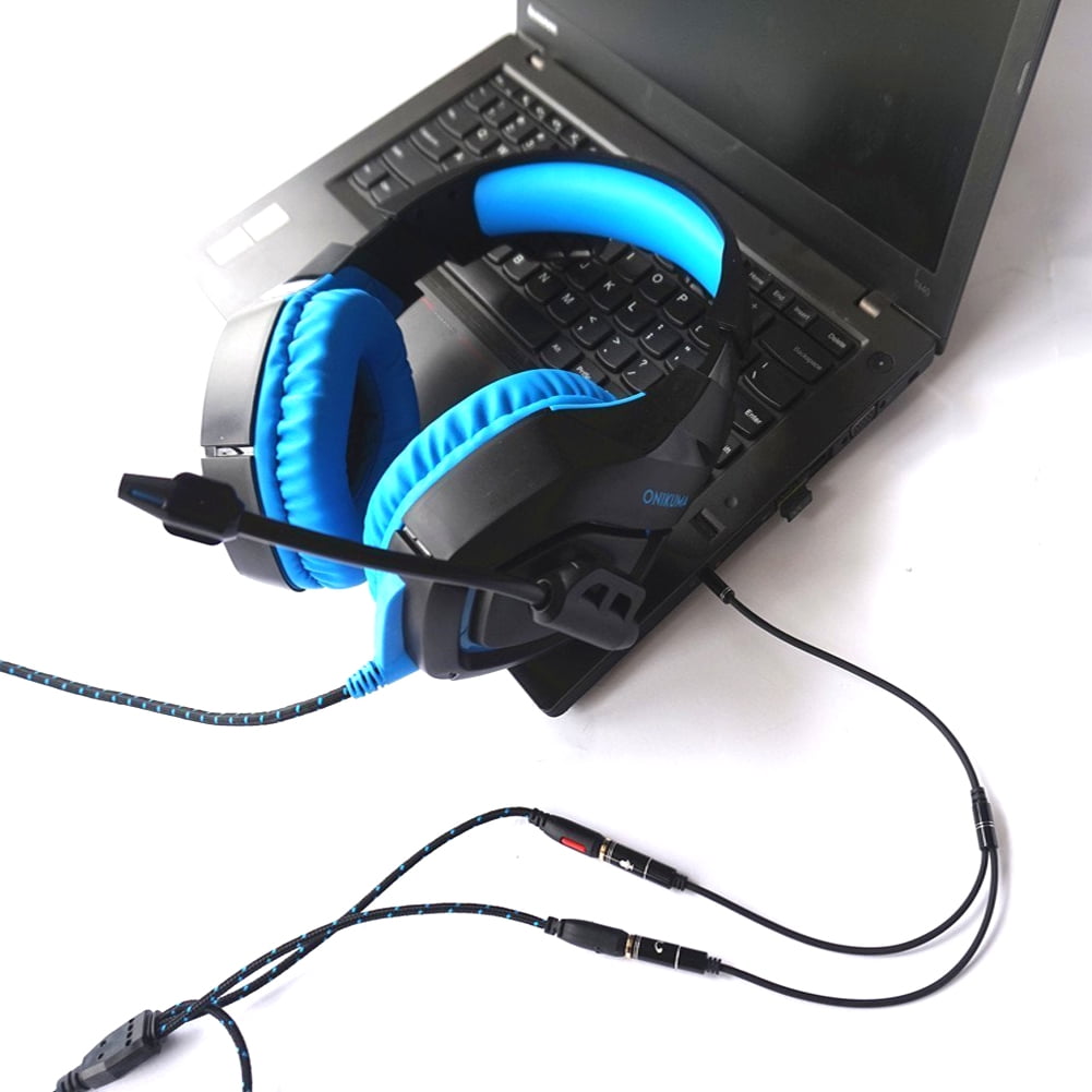 Portable Headset Adapter Splitter 3.5mm Jack Cable with Separate Mic ...