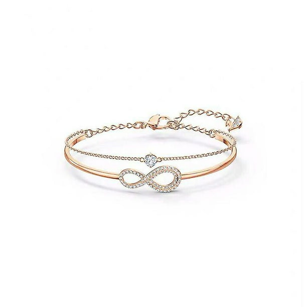 S925 Sterling Silver Double Layer Diamond Bracelet,rose Gold - Walmart.ca