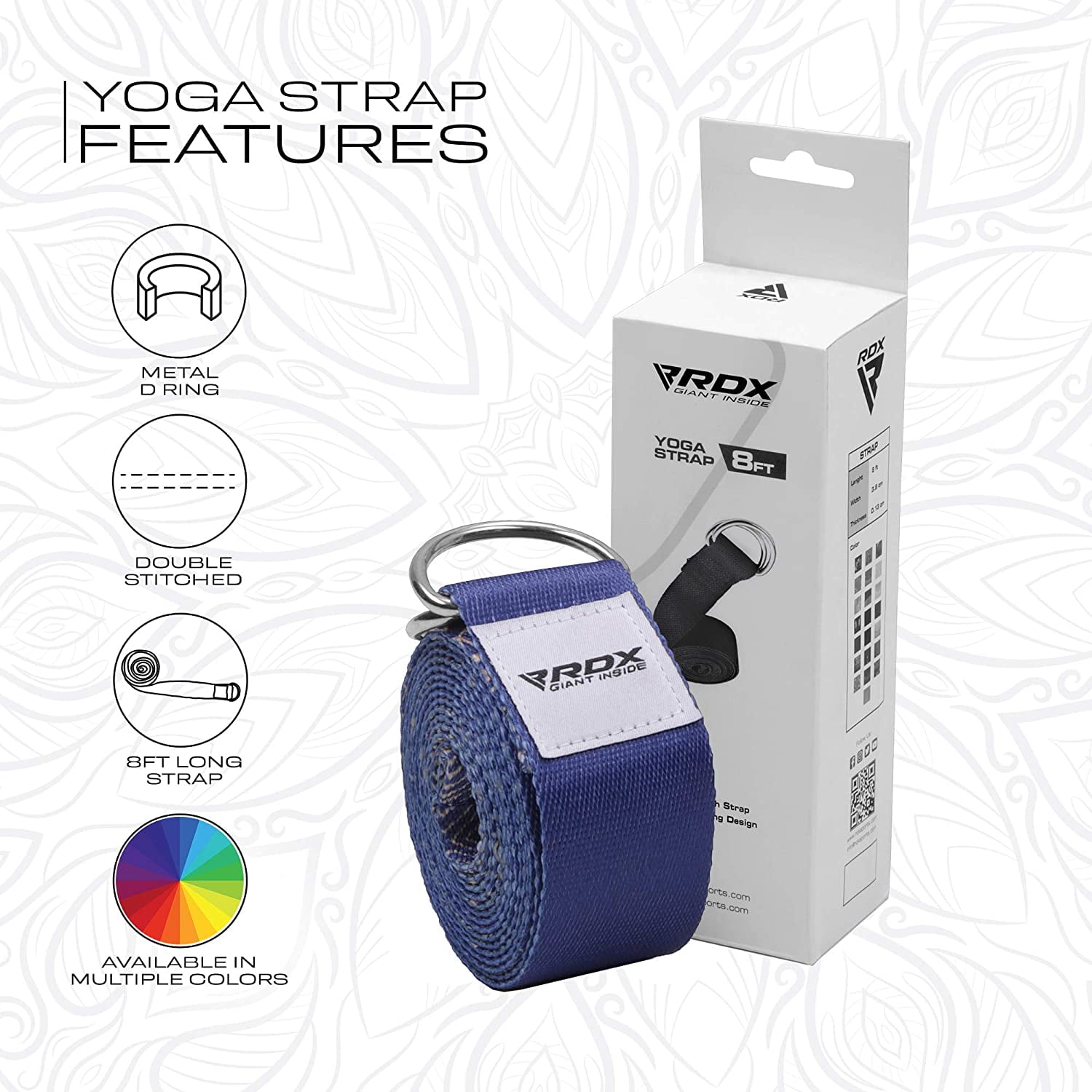 Click here for Rdx 8ft Yoga Strap With D-Ring Buckle  Durable Pol... prices