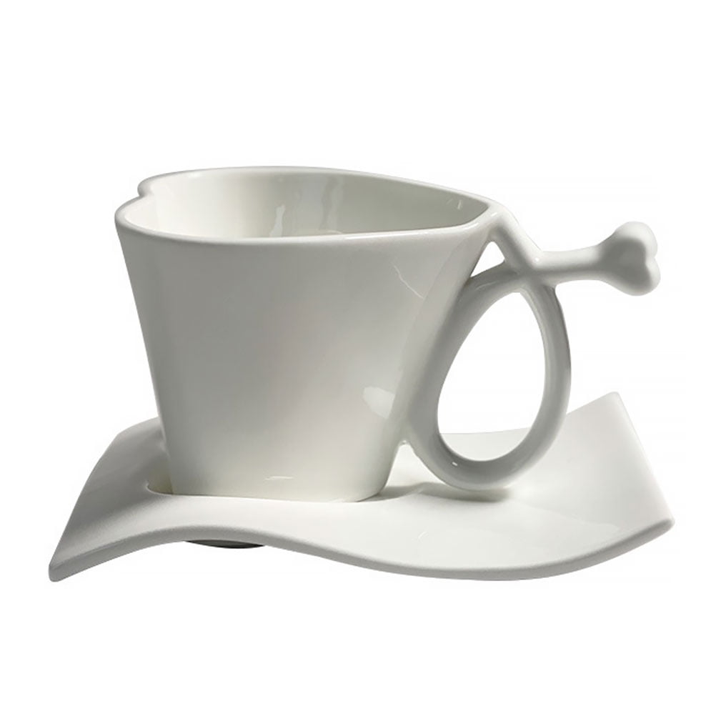 NUOLUX 1 Set of Heart Shaped Coffee Mug Ceramic Cup Coffee Cup Saucer ...
