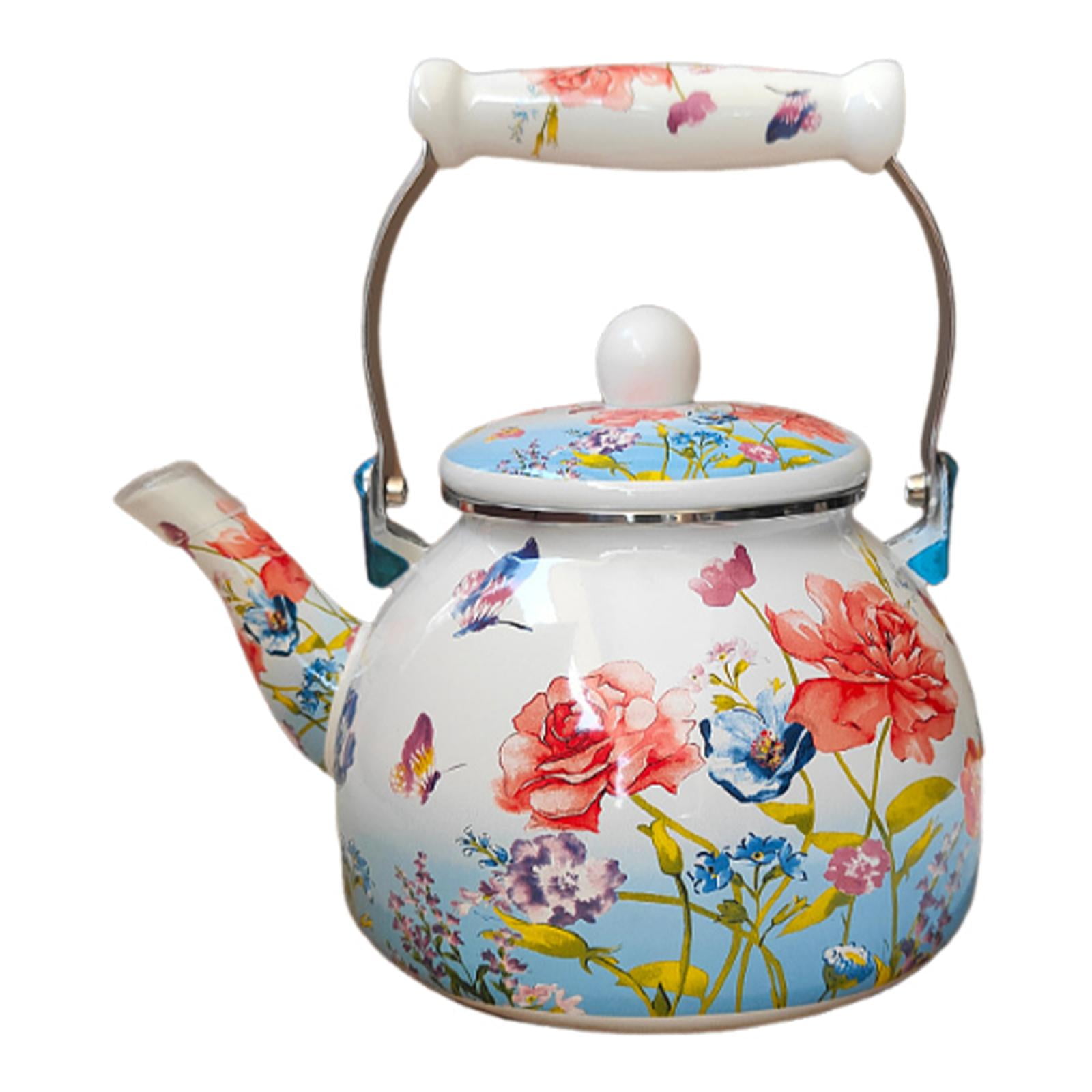 Tetera esmaltada para café con tapa, 2,5 L, multiusos, resistente al ...