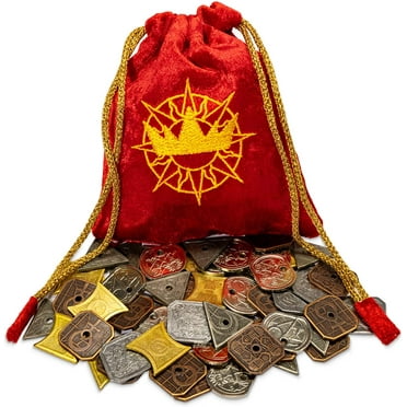 50 DND Fantasy Metal Gold Coins & Leather Pouch for Dungeons & Dragons ...