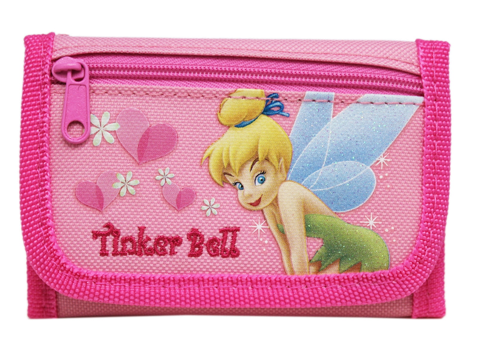 Disney's Tinker Bell Pink Colored Tri-Fold Fabric Wallet - Walmart.com