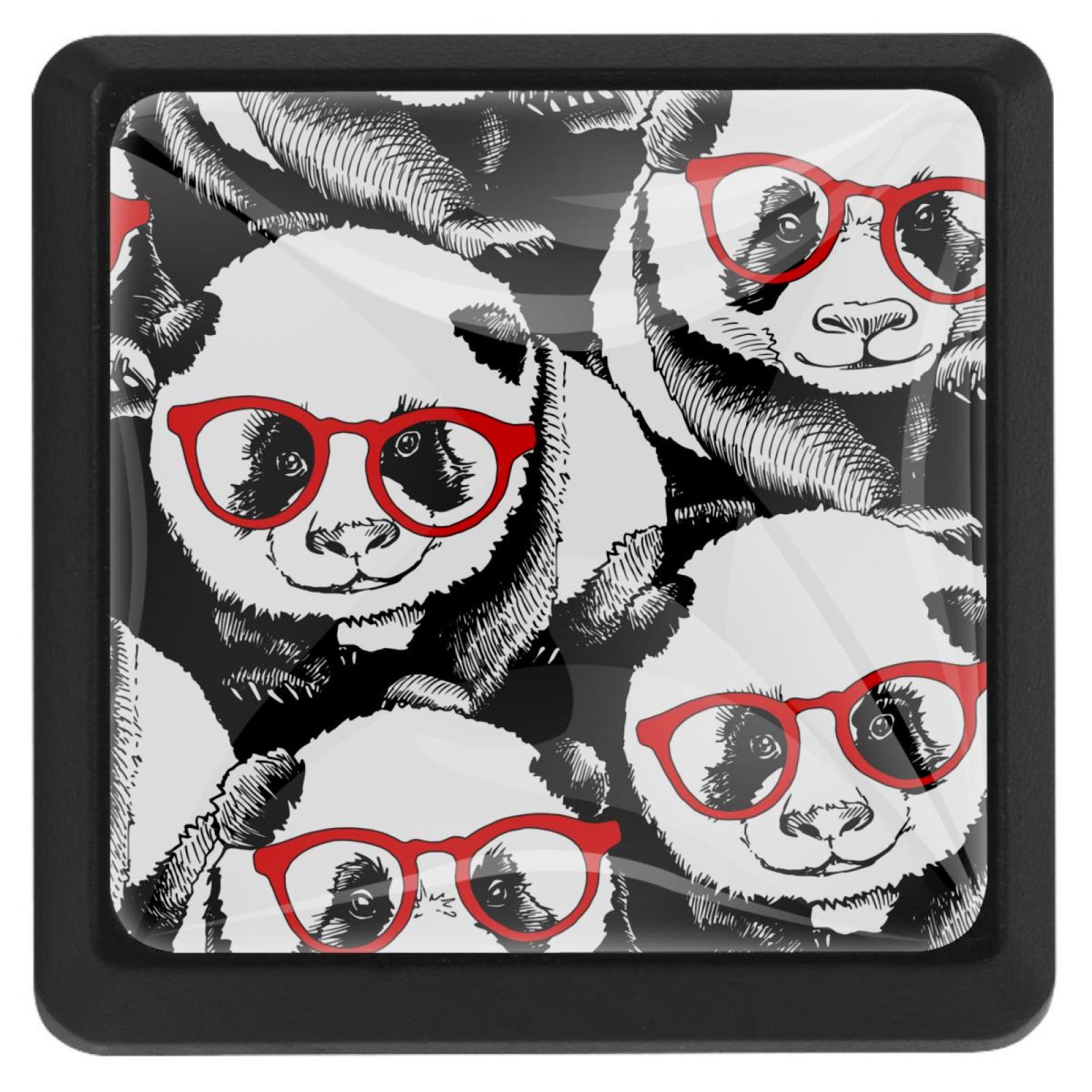 3 Pack Panda Square Cabinet Door Knobs Decor for Cupboard Dressing ...