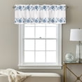 Blue Roses Window Valance for Kitchen, Botanical Floral Leaf Vintage ...