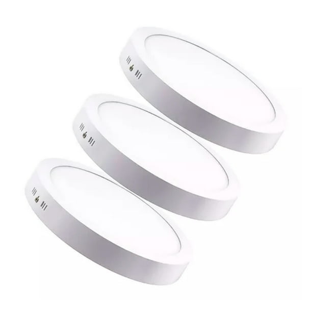 Paquete de 3 lámparas de techo redondas de 18 W con panel LED | Walmart ...