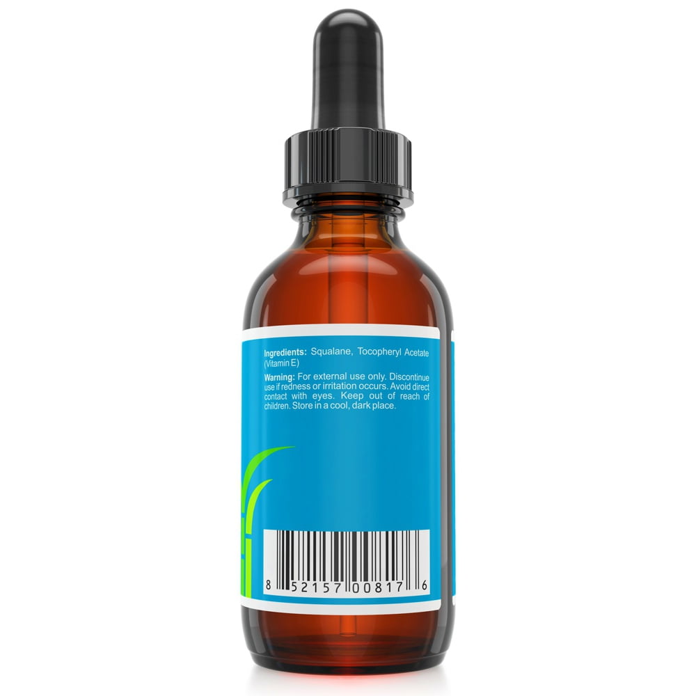 Pure Plant-Based Squalane Oil Boosted with Vitamin E (LARGE 2 oz ...