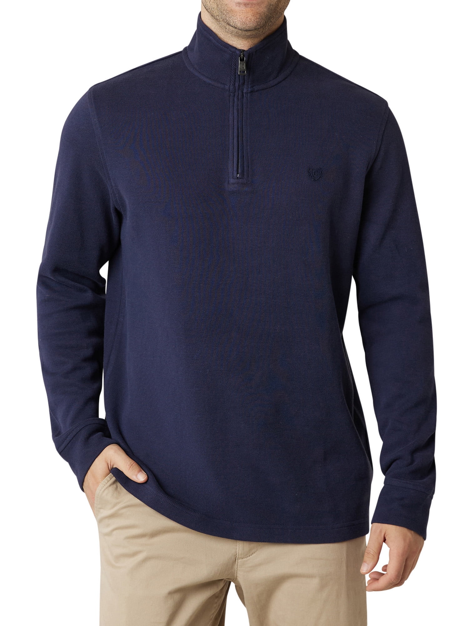 Chaps Men's Flatback Rib Westport Quarter Zip Mockneck Knit- Sizes XS ...
