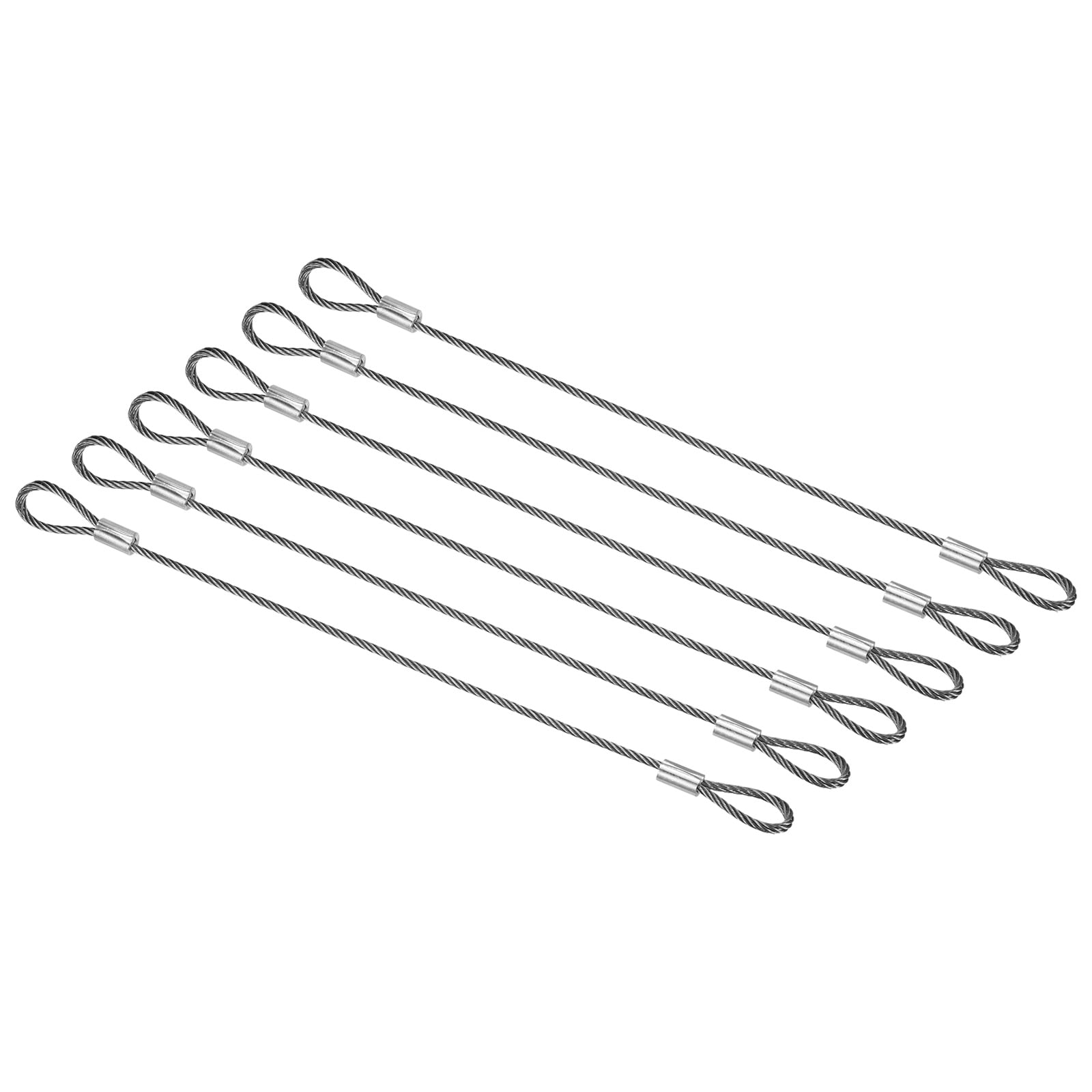 Uxcell 8" Stage Lights Safety Cable 304 Stainless Steel 2mm Dia ...