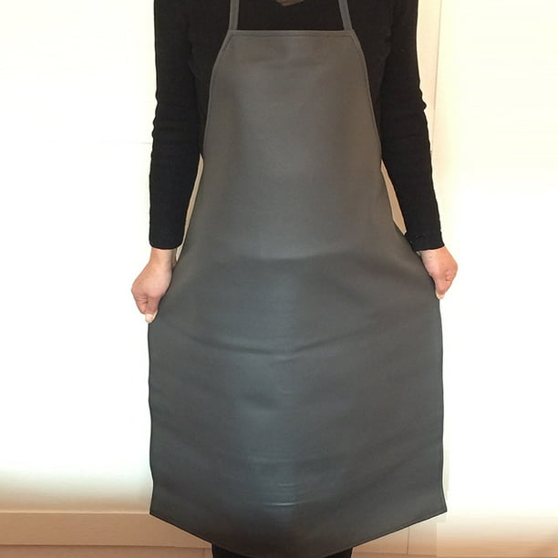 Leather Cooking Baking Aprons Waterproof Oil Proof Kitchen Apron