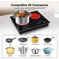 Electric Cooktop,2100W Built-in & Countertop 2 Burner Electric Cooktop ...