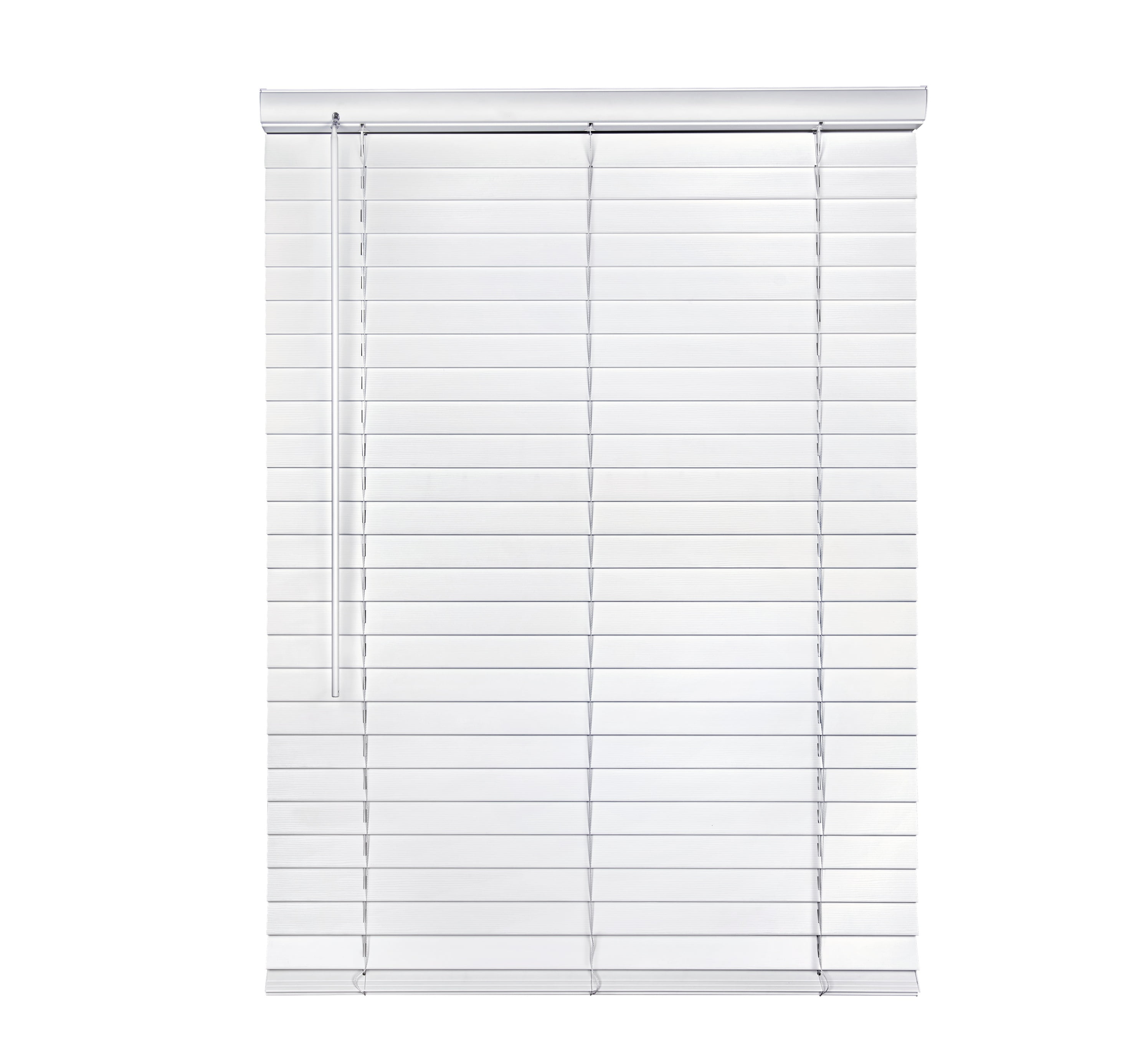 MAINSTAYS 2-inch Faux Wood Horizontal Window Blinds, White, 60 in. x 48 ...