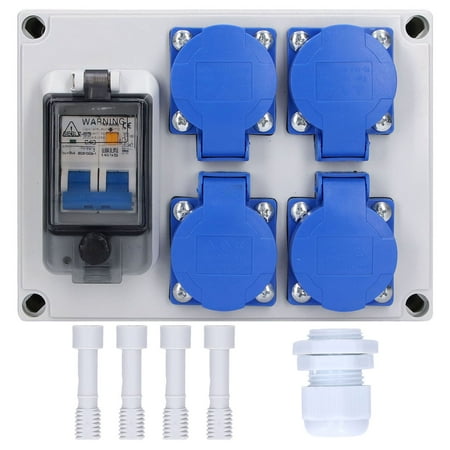 Waterproof Power Outlet, 200-250V 4 Position Wall Socket For Power ...