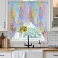 Blue Purple Oil Painting Swag Curtain Valance for Window 2 Panels ...