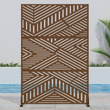 MAYEERTY 72" × 47" Outdoor Privacy Screen, Metal Decorative Screen ...