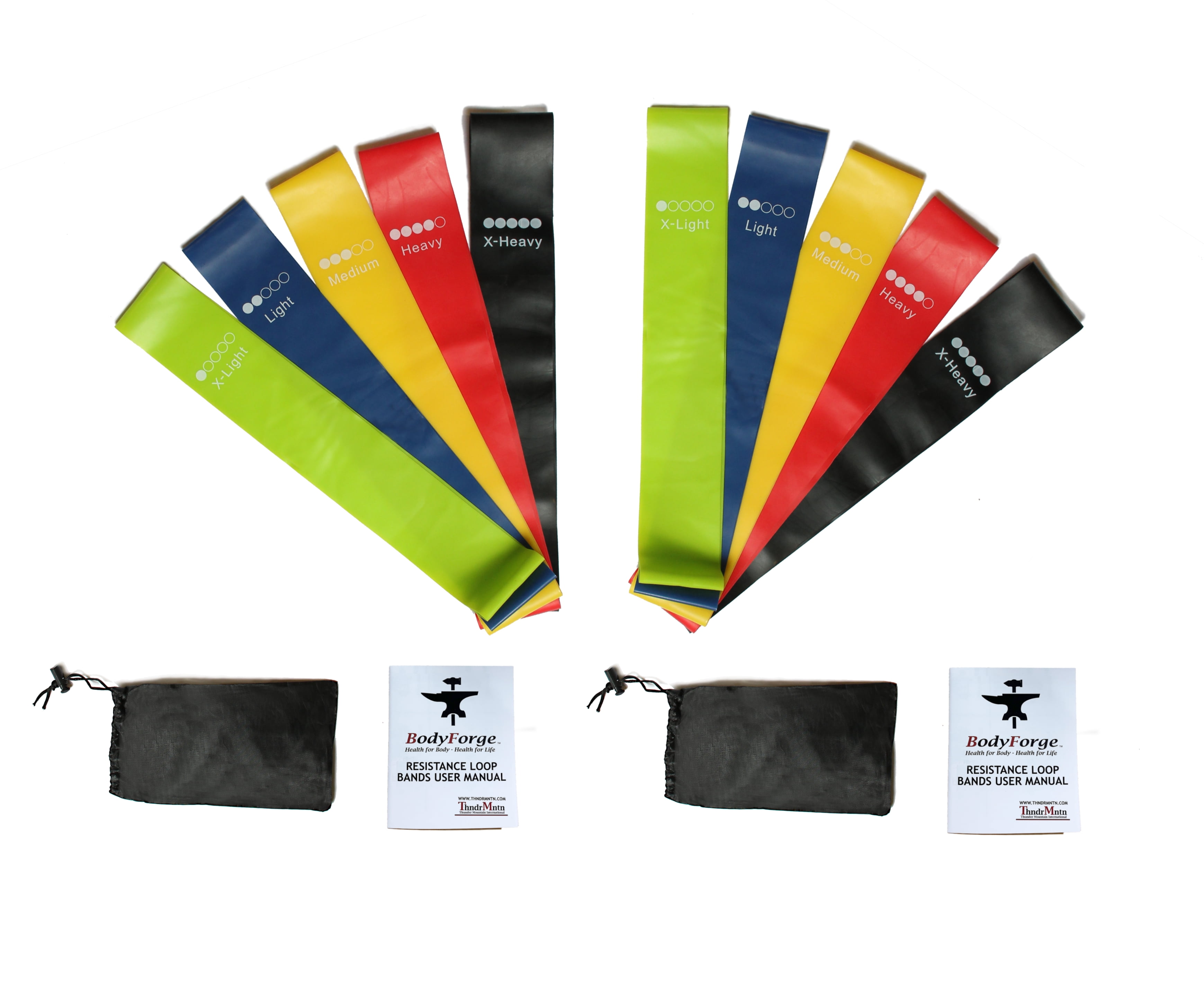 $averPak BodyForge Resistance Loop Exercise Bands with Instruction ...