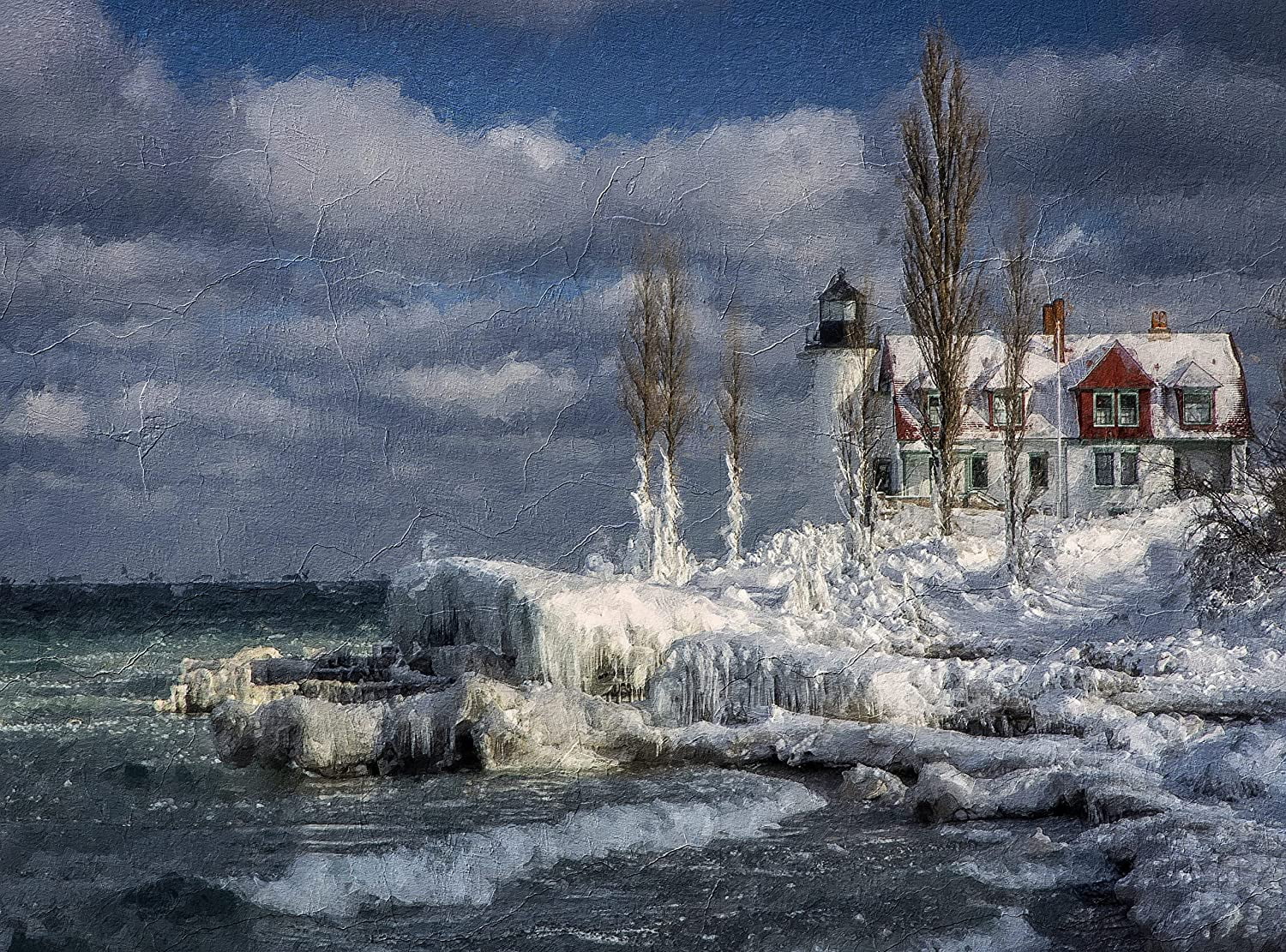 Winter Lighthouse - CANVAS OR PRINT WALL ART+ - Walmart.com