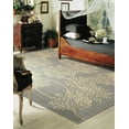 Nourison Capri Wool Area Rug Grey 2'3" x 8' Runner Latex Free Floral ...