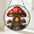 Woodland Mushroom Stained Glass Style Suncatcher, Cottagecore Window ...