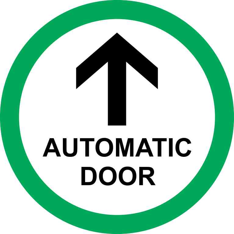 5in x 5in Green Circle Automatic Door Sticker Vinyl Business Sign Decal ...
