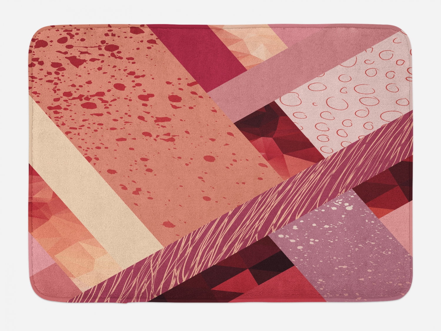 Abstract Bath Mat, Abstract Art Style Geometric Theme Modern and ...