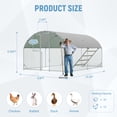 10x13.1 ft Walk-in Metal Chicken Coop with Run, Raised Base ...