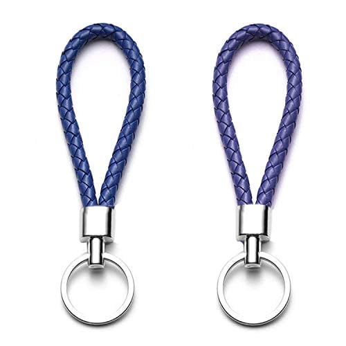 Braided Leather Chain Ring Strap Rope Car Fob Cord Holder for Silicone ...