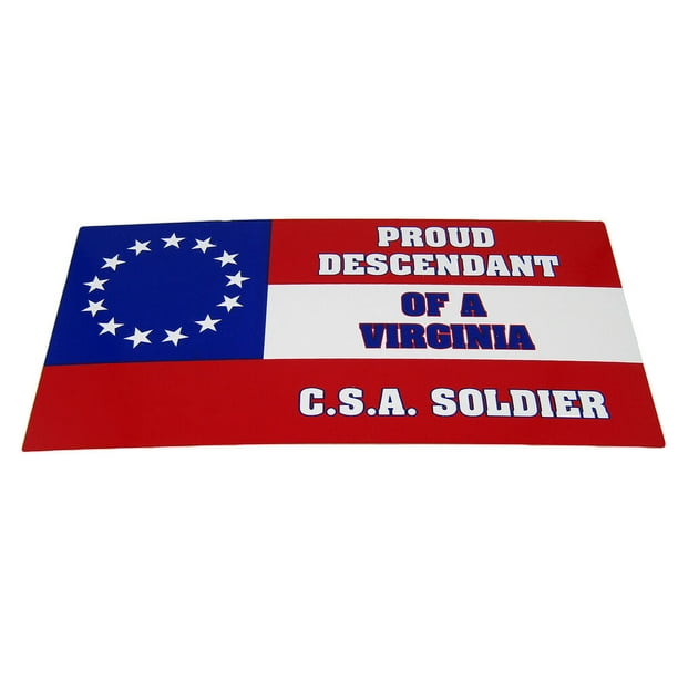 Lot of 2 Proud Descendant of a Virginia CSA Soldier Decal Bumper ...