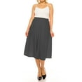 Womens Plus Size A Line Casual Flared Elastic Band Midi Skirt