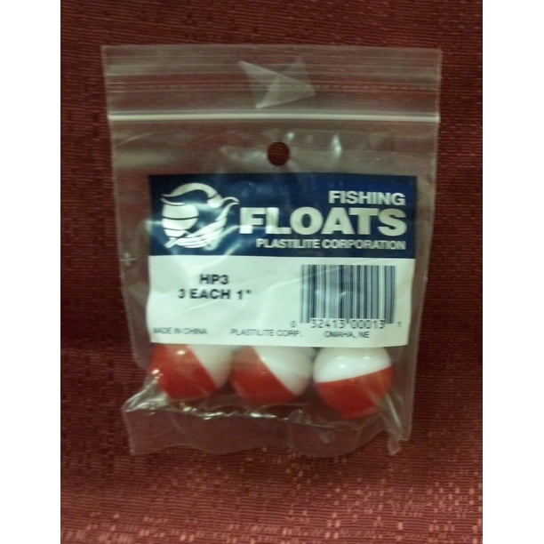 Plastilite HP4 Round Plastic Float 1-1/4" Red And White 3 Per Pack ...