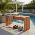 Hommoo 2-Person Outdoor Garden Bench, Solid Blended Hardwood Backyard ...