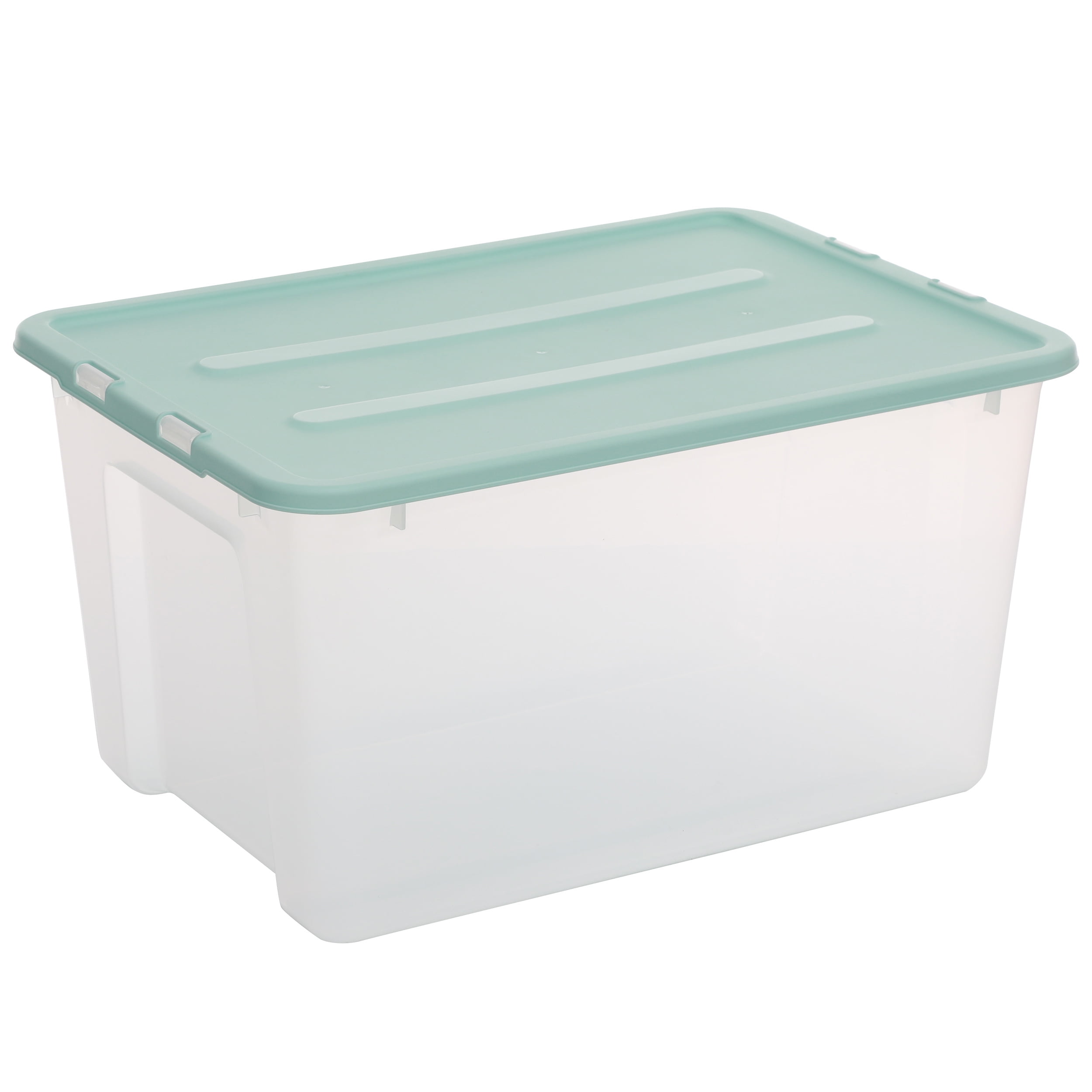 Mainstays 50 Quart Plastic Clear Tote, Aqua Sparkle - Walmart.com