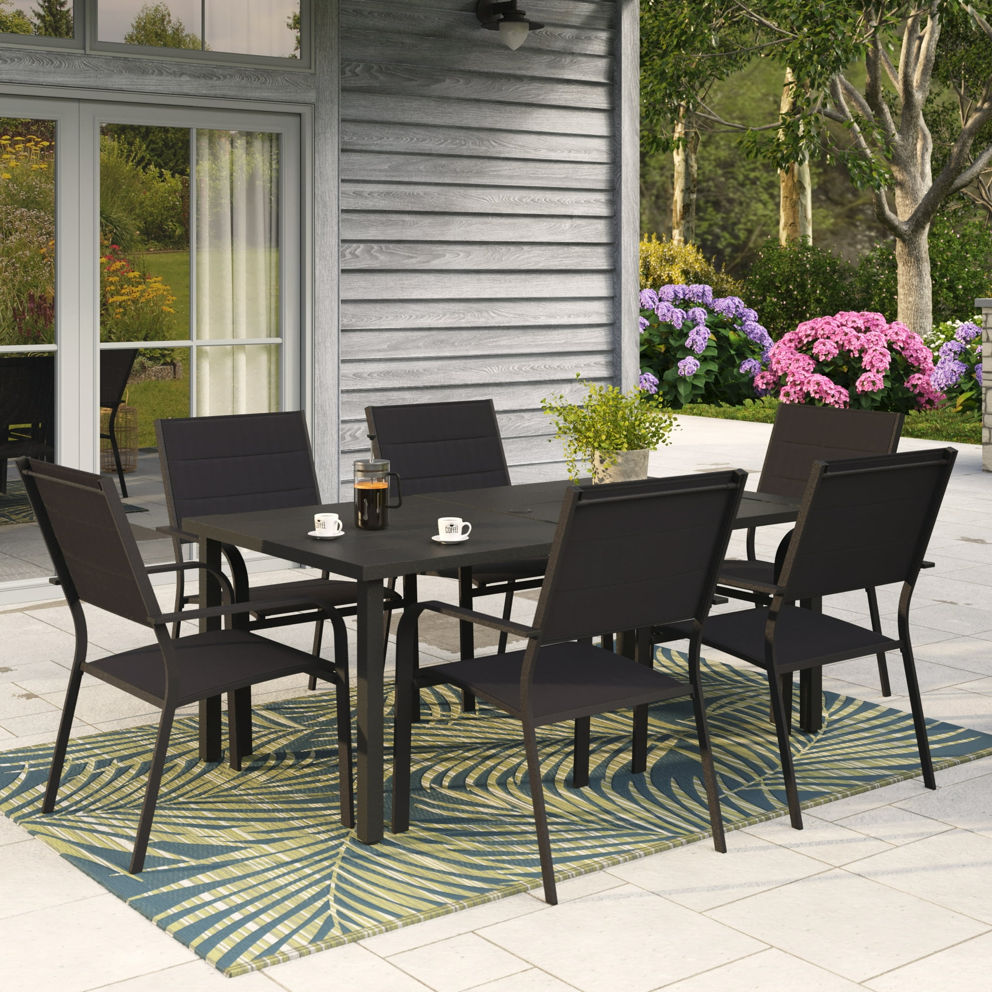 Click here for Mainstays Cobble Hill 7-Piece Steel Outdoor Dining... prices