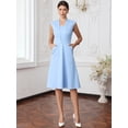 DARING DIVA Women's Elegant Knee Length Cap Sleeve Dressy Dress M Light ...