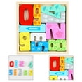 Wooden Puzzle Jigsaw Blocks Shape Pre-school Block Puzzles for Toddlers ...