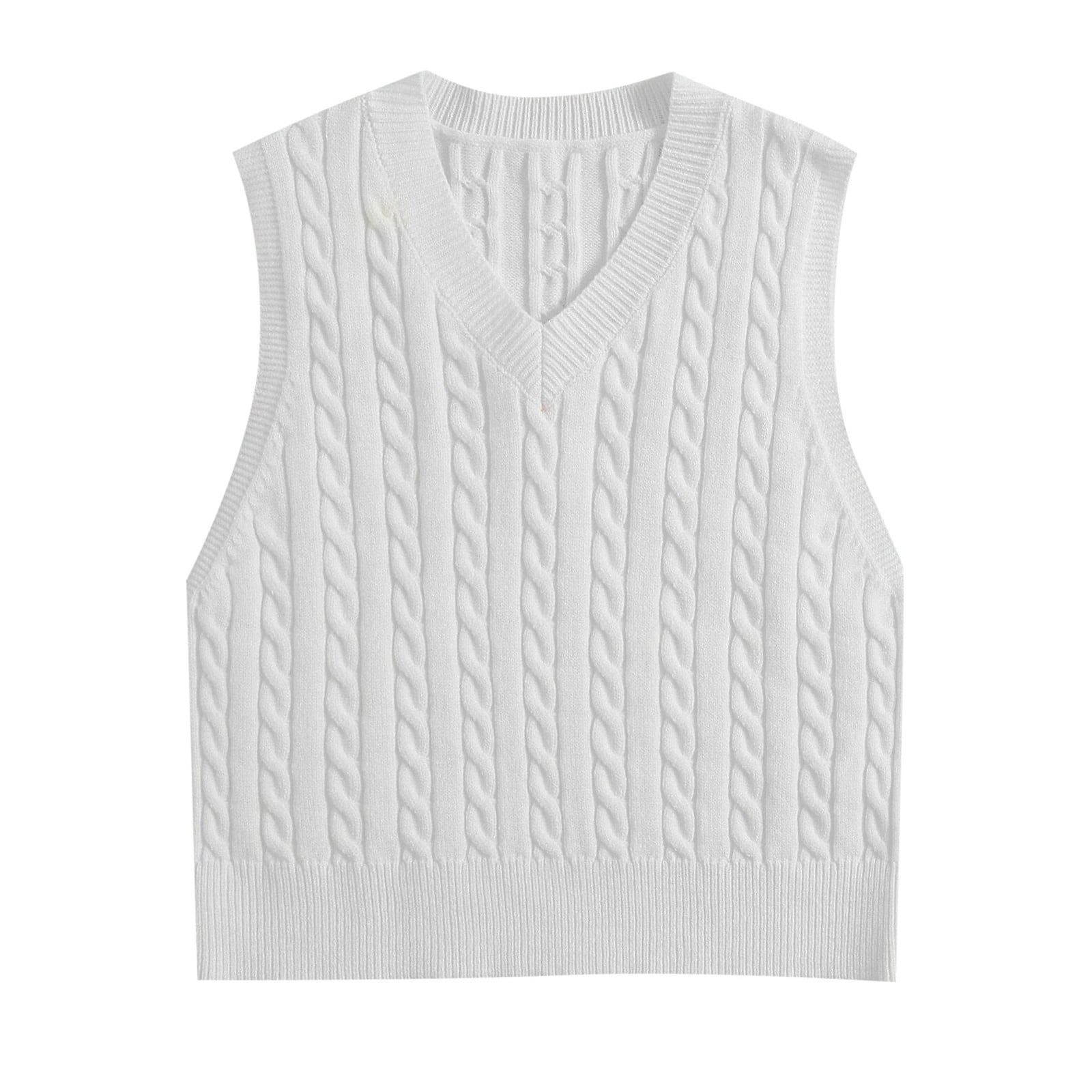 Click here for Gpoecd Womens V-Neck Sleeveless Knitted Sweater Ve... prices